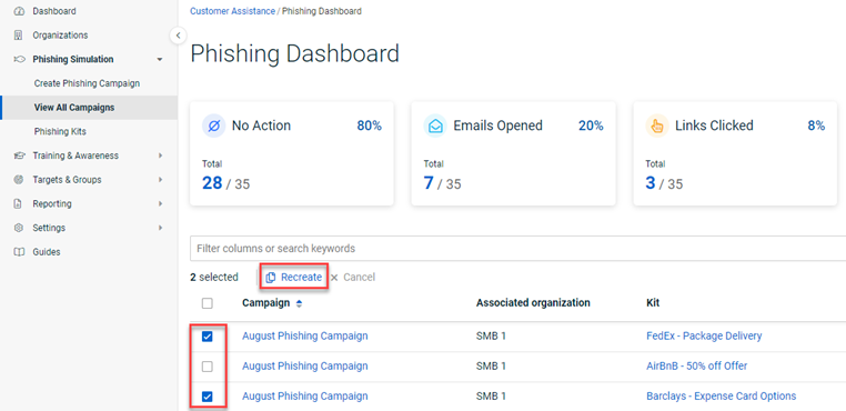 Recreating a phishing campaign